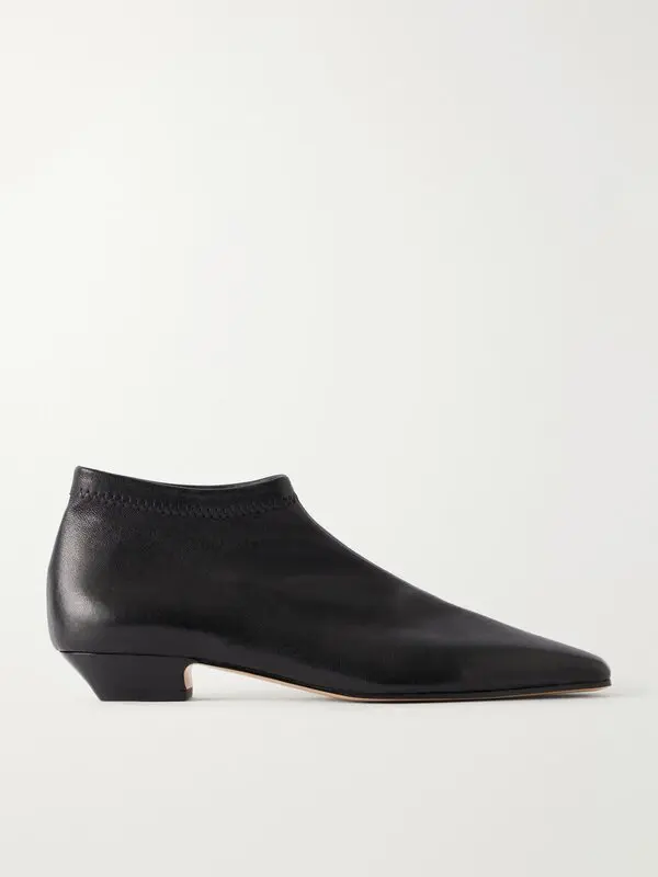 JAMIE HALLER The Stretch Low Paneled Leather Ankle Boots