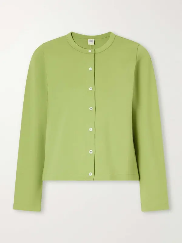 FLORE FLORE Poppy Organic Cotton-jersey Cardigan - Green