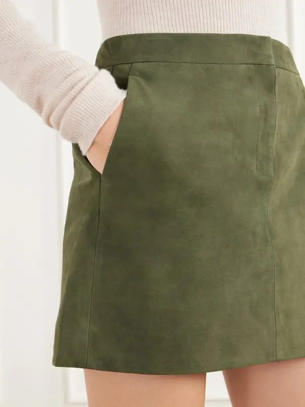 Theory Paneled Suede Mini Skirt