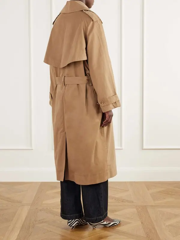 JAMIE HALLER The Traditional Double-breasted Belted Cotton-twill Trench Coat