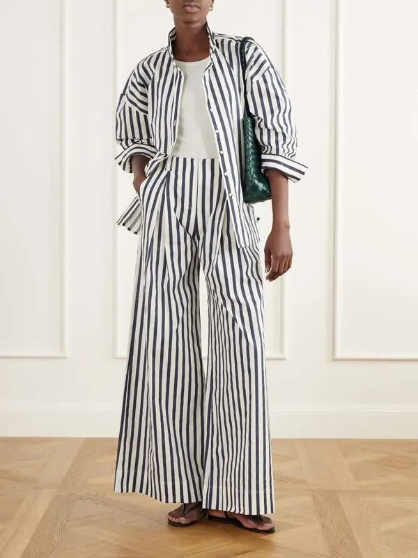 ANDRES OTALORA Un Tej Striped Cotton-poplin Shirt