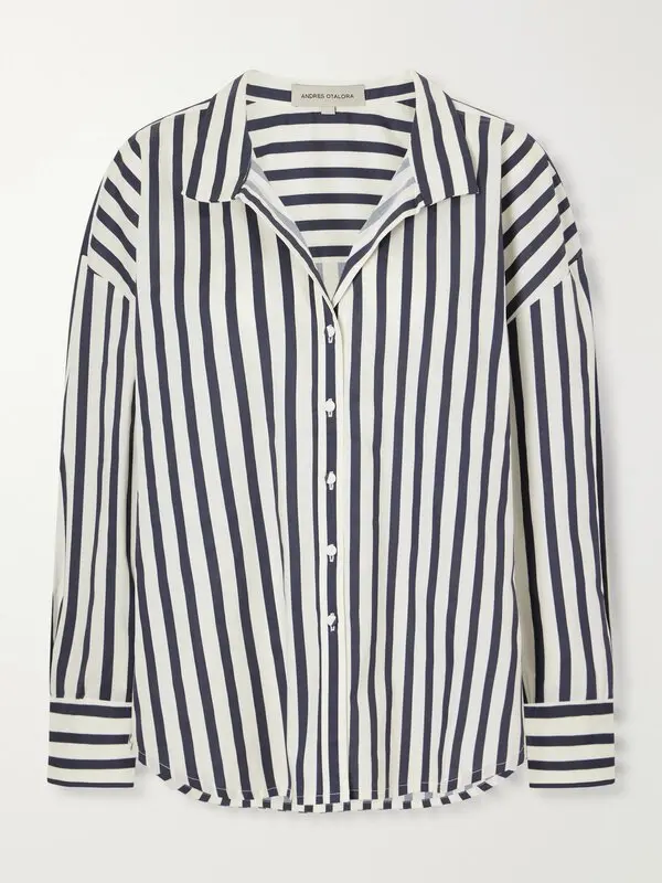 ANDRES OTALORA Un Tej Striped Cotton-poplin Shirt - Multi