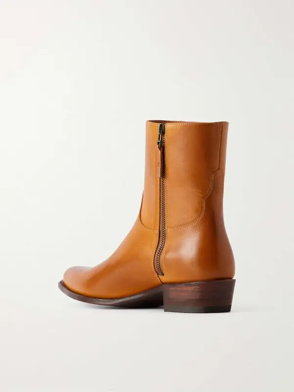 Polo Ralph Lauren Paneled Leather Ankle Boots
