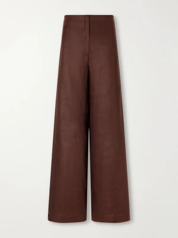 ANDRES OTALORA Salmar Linen-woven Wide-leg Pants