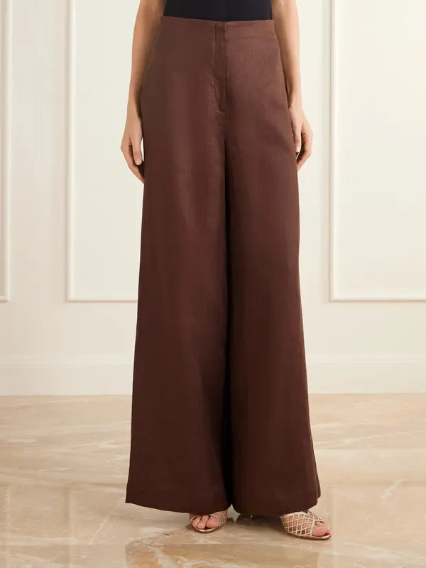 ANDRES OTALORA Salmar Linen-woven Wide-leg Pants