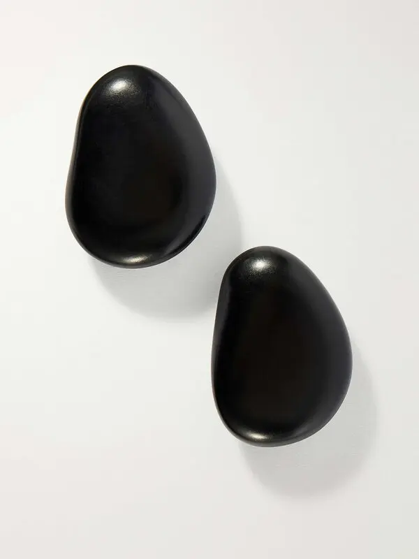 HUNTING SEASON The Medium Tagua Seed Earrings - Black