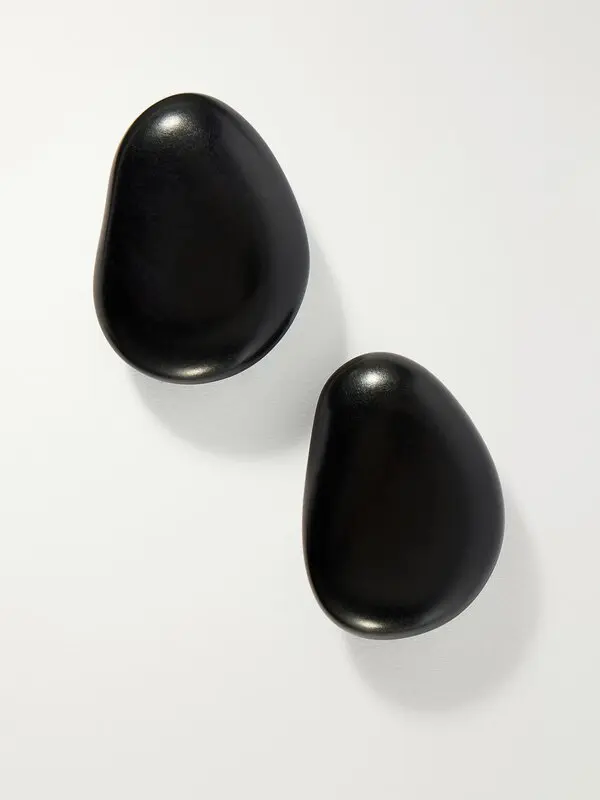 HUNTING SEASON The Medium Tagua Seed Earrings - Black