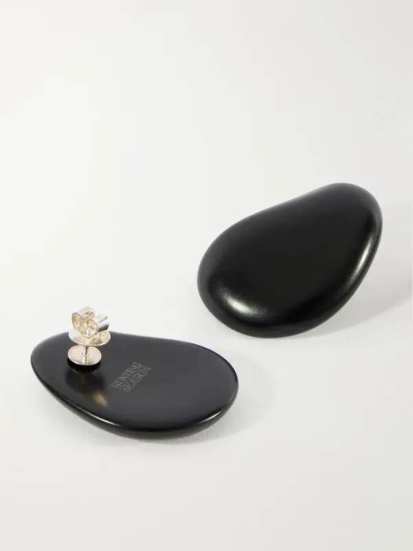HUNTING SEASON The Medium Tagua Seed Earrings - Black