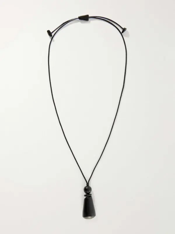 HUNTING SEASON The Tagua Cone Seed And Leather Necklace - Black