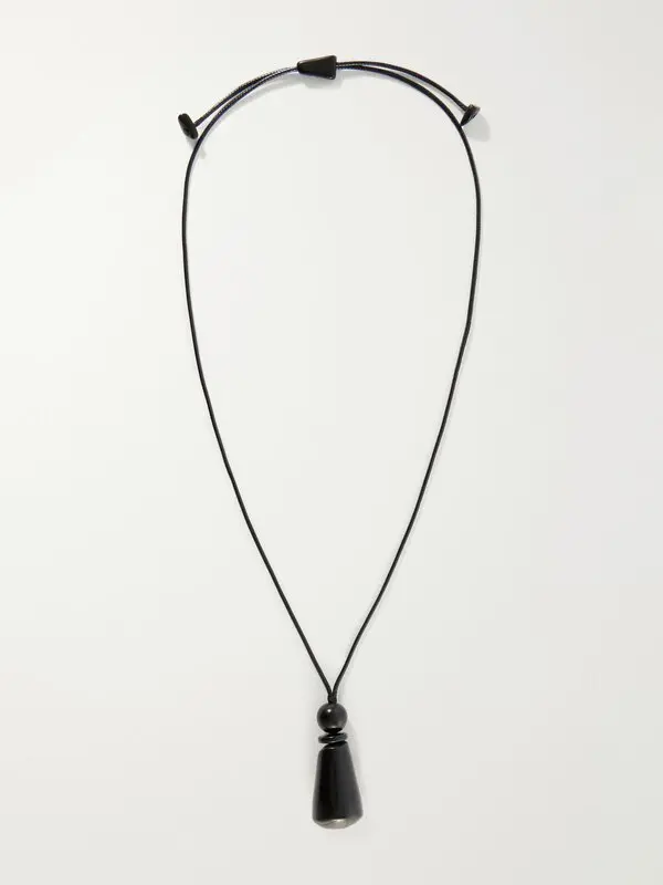 HUNTING SEASON The Tagua Cone Seed And Leather Necklace - Black