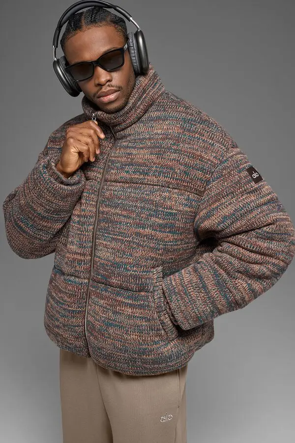 Alo Yoga Stage Sweater Puffer Top - Brown Multi