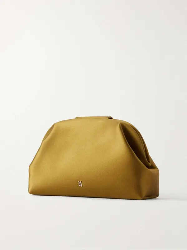 Amina Muaddi Camelia Crystal-embellished Satin Clutch