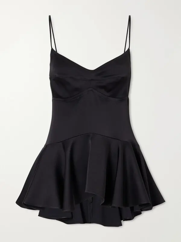 Stella McCartney Peplum Satin Top - Black