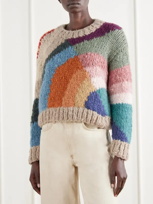 Suzie Kondi Emilia Jooshi Intarsia-knit Cashmere Sweater