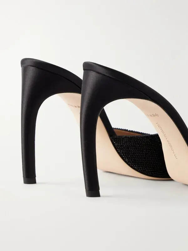 Victoria Beckham Harlow 100 Bead-embellished Satin Sandals
