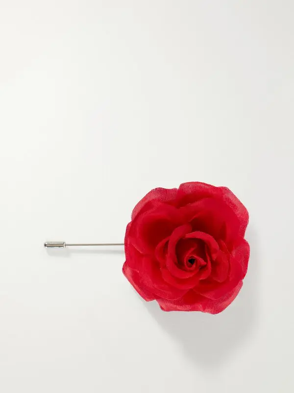 Khaite Frankie Floral-appliqué Silk-chiffon Brooch