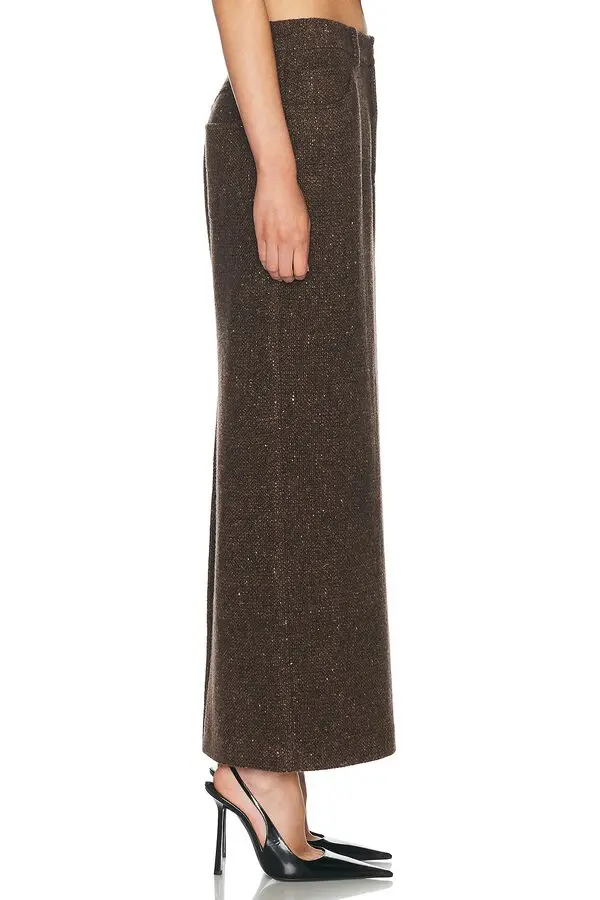 Ralph Lauren Textured Tweed Maxi Pencil Skirt In Brown