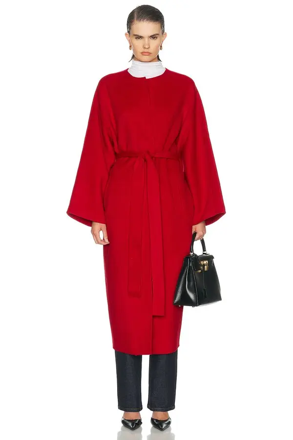 AUTER Collarless Cashmere Coat