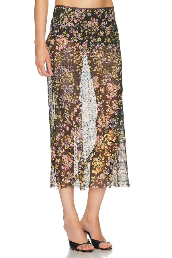 Dries Van Noten Sati Skirt In Burgundy