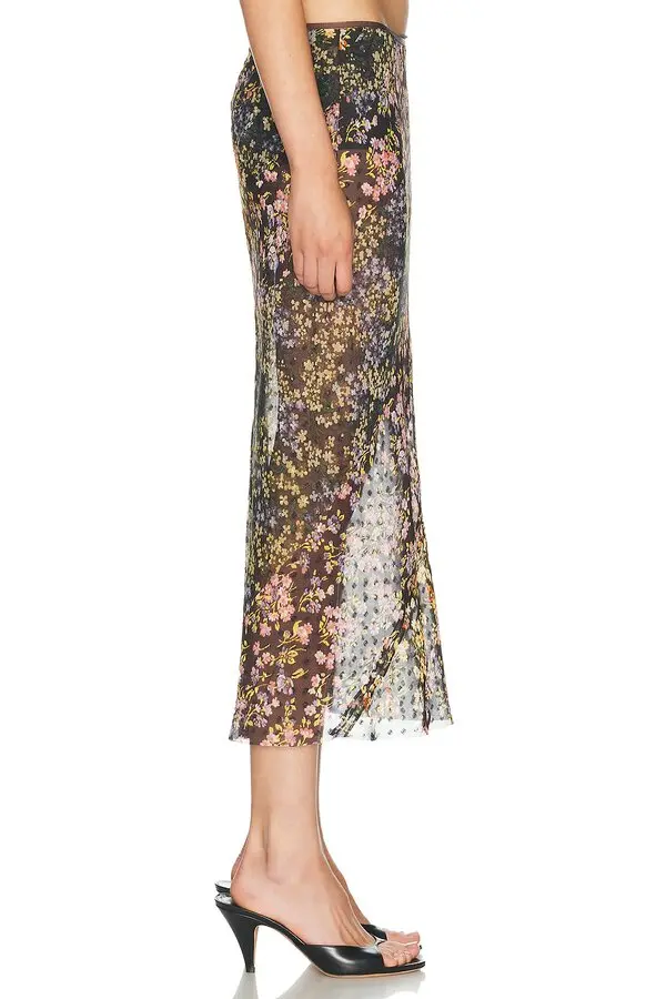 Dries Van Noten Sati Skirt In Burgundy