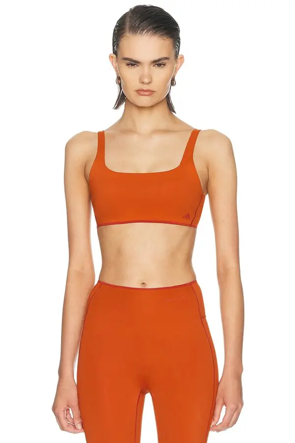 ADIDAS ORIGINALS X Entire Studios Optime Low Support Training Bra In Burnt Orange