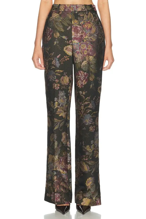 Ralph Lauren Fluid Tapestry Standard Pant In Brown