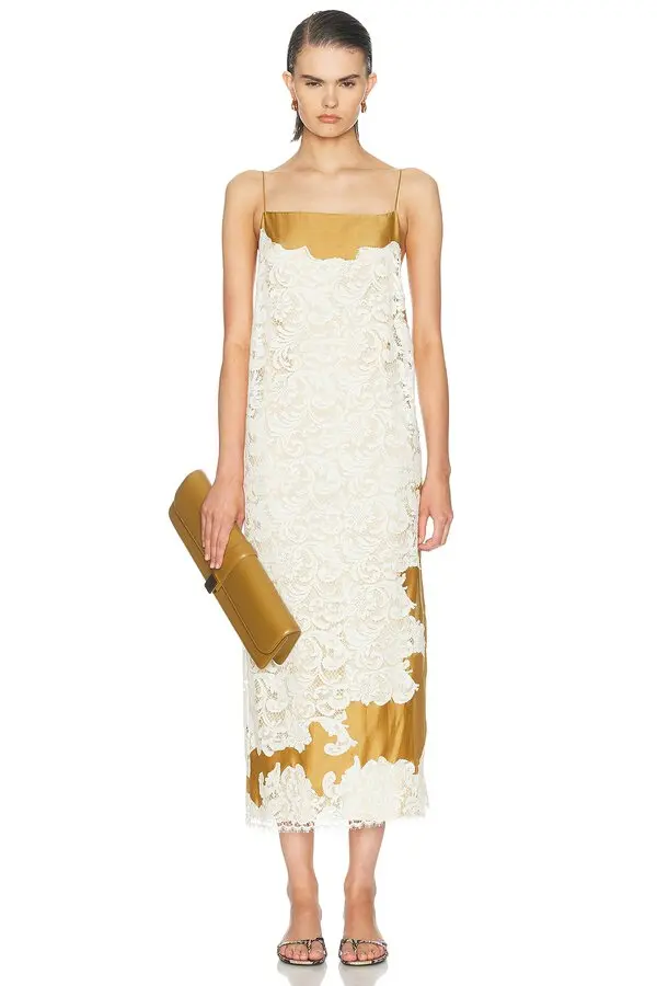 Khaite Nevis Dress In Mustard