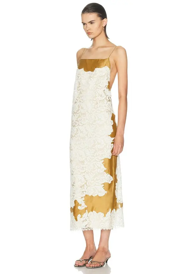 Khaite Nevis Dress In Mustard