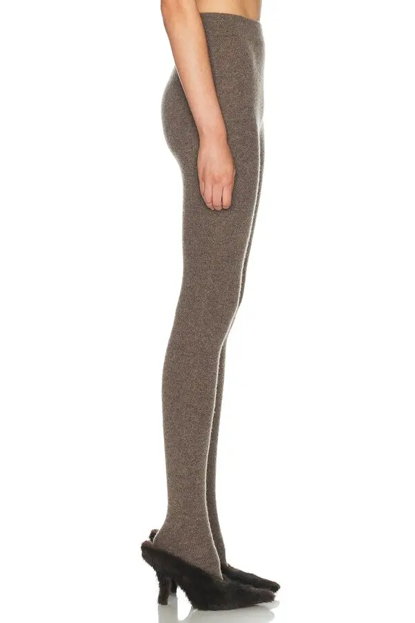 Nour Hammour Whit Cashmere Tights In Brown