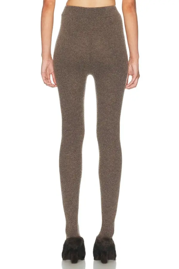 Nour Hammour Whit Cashmere Tights In Brown