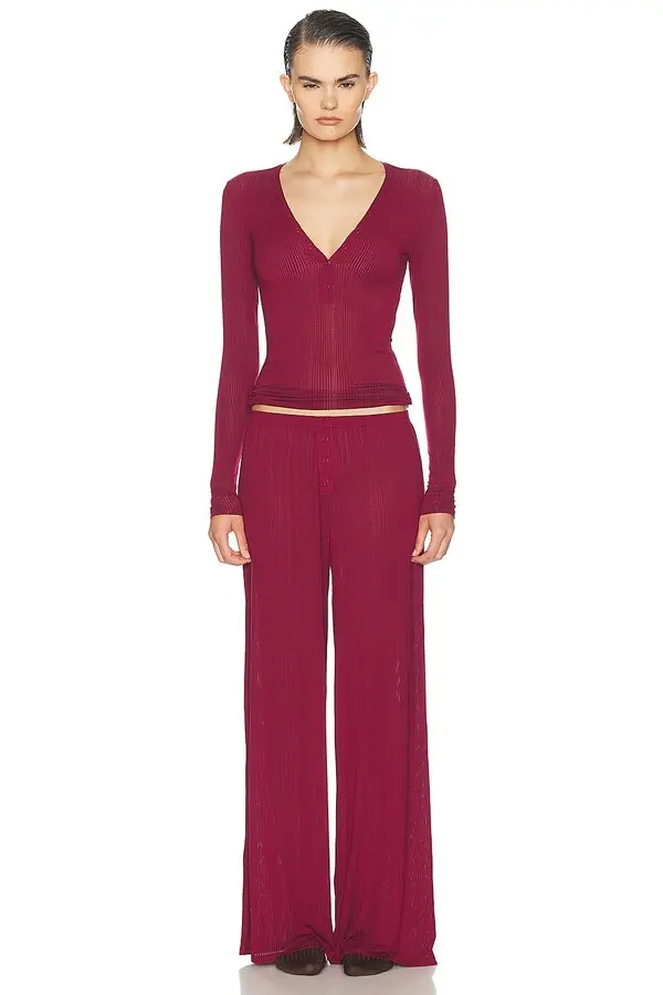 NEGATIVE UNDERWEAR Whipped Track Pant In Burgundy