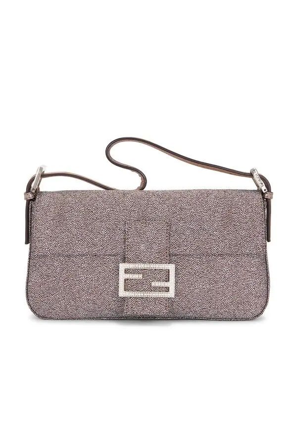 Fendi Baguette Shoulder Bag In Metallic - Silver