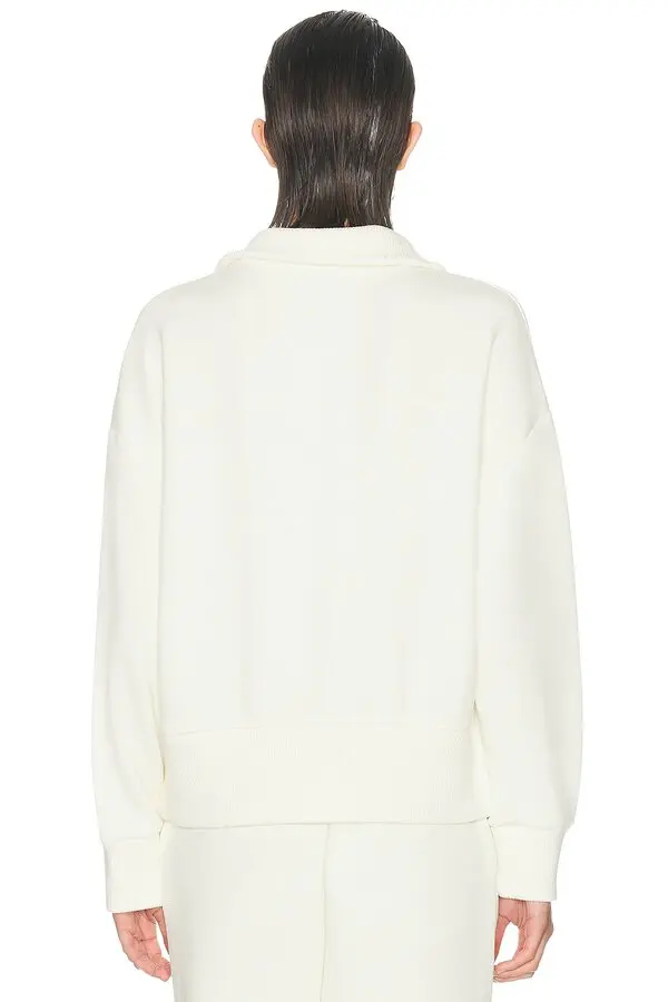 Varley Bronya Button Placket Sweater In White