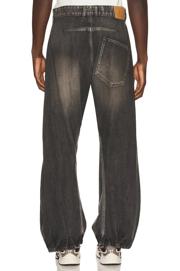 We11Done Repaired Checkcurved Denim Jeans