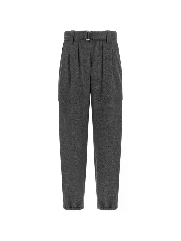 Brunello Cucinelli Flannel Loose Cargo Trousers
