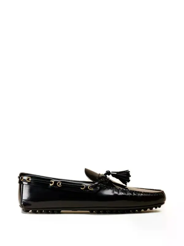 Car Shoe Tassel-detail Leather Loafers