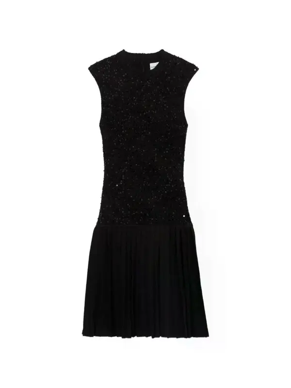Claudie Pierlot Sequin-embellished Pleated Knitted Dress