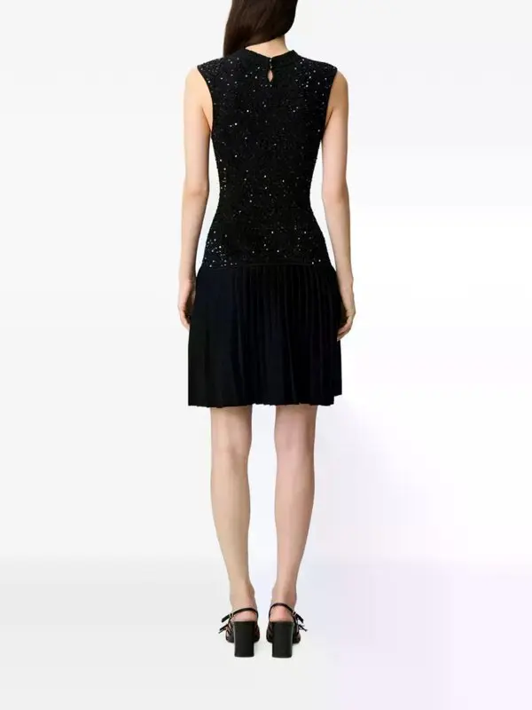 Claudie Pierlot Sequin-embellished Pleated Knitted Dress