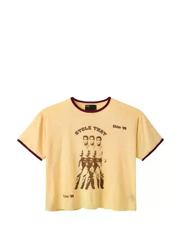 HAPPY MEMORIES DON'T DIE Graphic-print Ringer T-shirt - Yellow