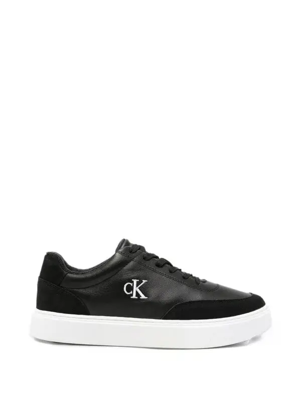 Calvin Klein Logo-embroidered Leather Sneakers