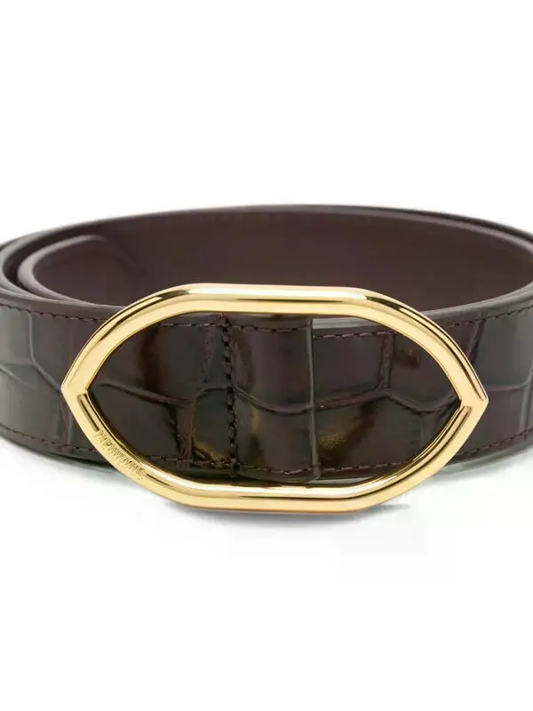 Jacquemus Calisson Croc-effect Leather Belt