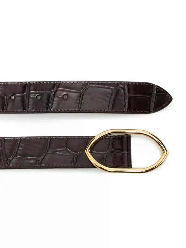 Jacquemus Calisson Croc-effect Leather Belt - Red