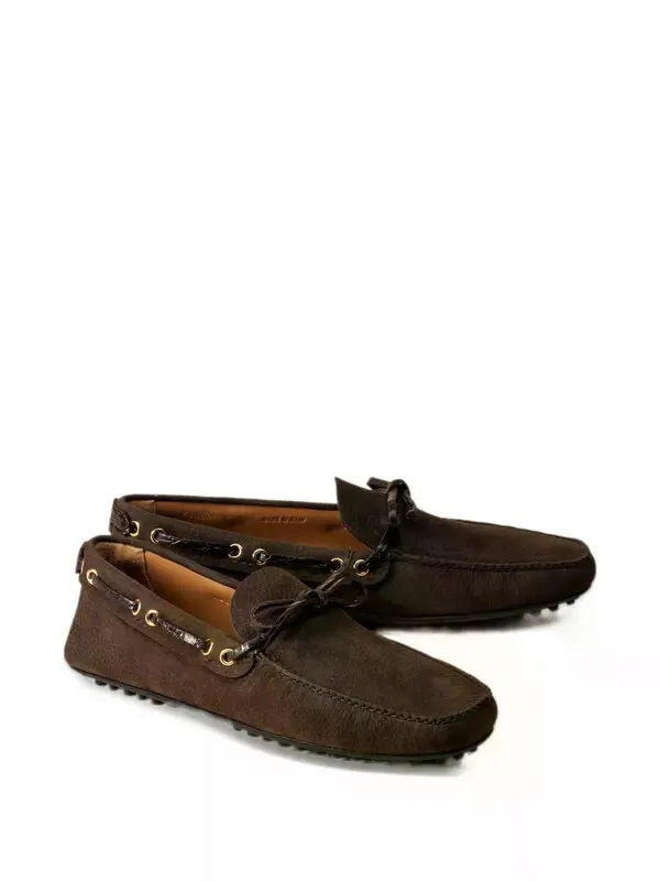 Car Shoe Crocodile-print Leather Boat Shoes