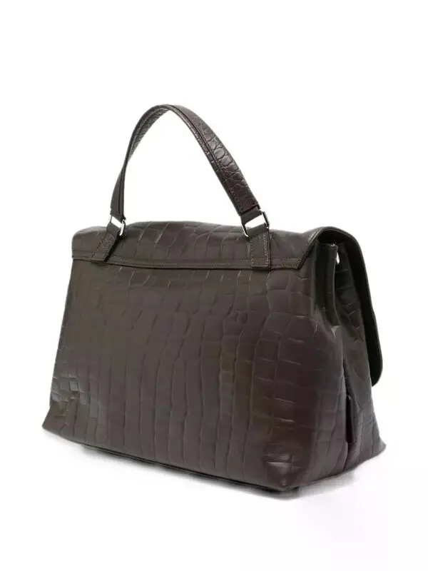ZANELLATO Postina Croc-effect Leather Tote Bag