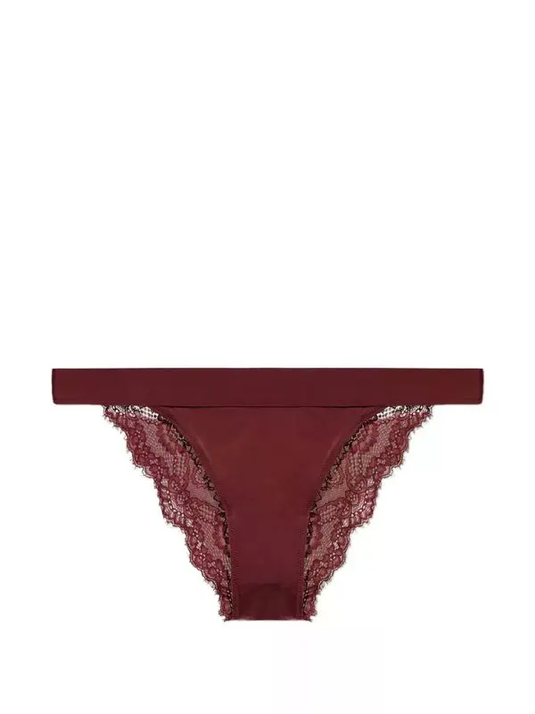 HEIST Bridget Lace-trim Thong - Red