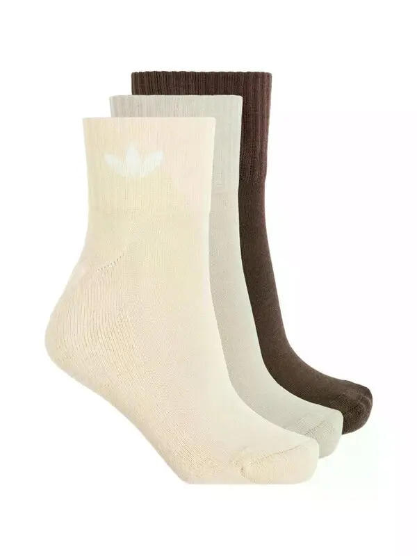 Adidas Logo-embroidered Three-pack Socks