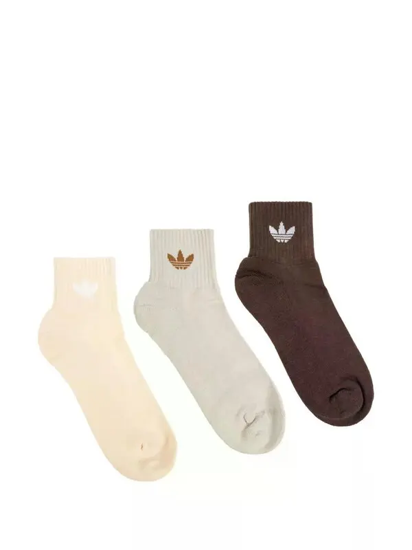 Adidas Logo-embroidered Three-pack Socks