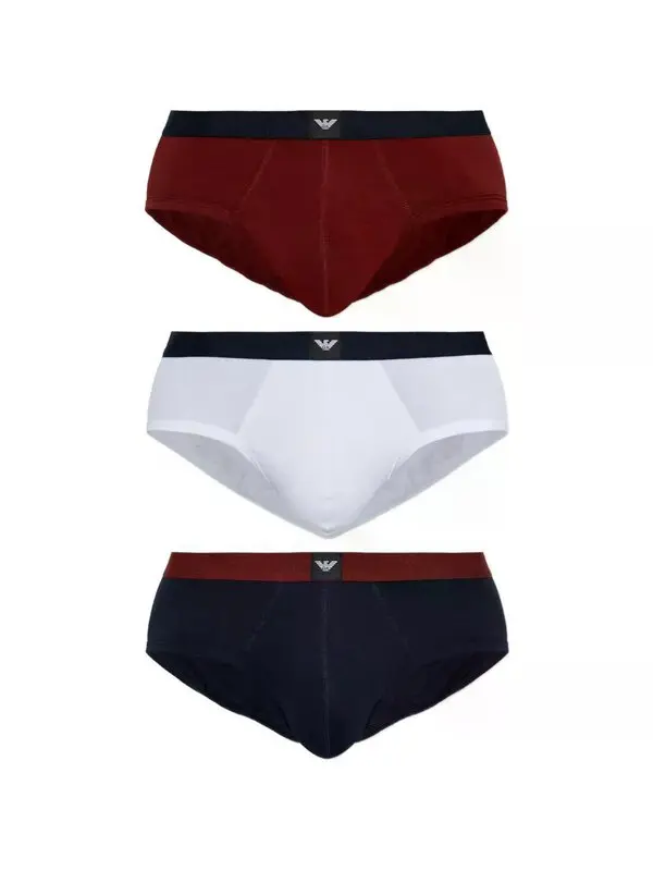 Emporio Armani Logo-patch Briefs - Blue