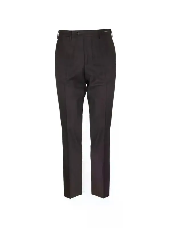 MICHAEL COAL Pressed-crease Tailored Trousers - Black