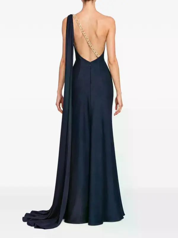 V:PM ATELIER Elle One-shoulder Crystal-embellished Maxi Dress